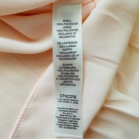 Chico's | Tops | Nwt Chicos Peach Pink Lace Clam Shell Convertible ...